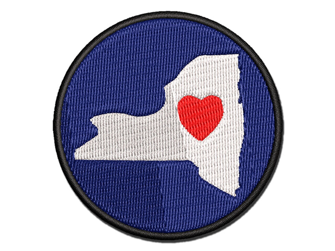 New York State with Heart Multi-Color Embroidered Iron-On or Hook ... New York State with Heart Multi-Color Embroidered Iron-On or Hook ...